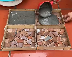 Cement Artwork From Ceramic Tile For Garden. | Creative Crafts