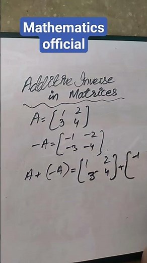 additive inverse matrix example | what is additive inverse #matrices #olh #education