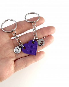 Best Friend Keychain Set, Made With Real LEGO® Bricks, Cute BFF Matching Heart Gift for Teens or Adults With Personalized Initials - Etsy