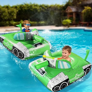 GVDV Inflatable Tank Pool Float for Adults & Kids, 43" x 35" Ride-On Float with Water Squirt Guns, Ideal for Summer Beach & Pool Party Water Battle Games - Walmart.com