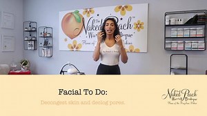 Deep pore facial here on heavily congested skin. Blue LED light therapy used and well as high frequency to help heal acne prone skin. #skin #skincare | The Naked Peach Waxing Boutique