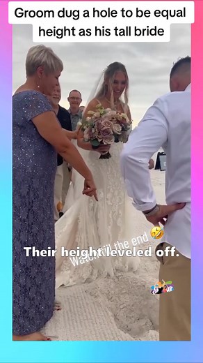 Height Difference Wedding: Tall Bride and Short Groom