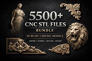 5500 CNC Router STL Files Bundle - 3D Relief Carving Models for Woodworking - Aspire Vcarve Artcam - INSTANT - Etsy UK