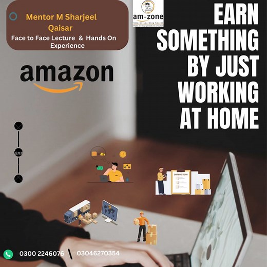 Enter The World Of Amazon Through Professional Guidance Let's Join in Amazon Training Program Free demo Class Available!!! We are providing Face to face training of Amazon with practical’s and hands on experience. Currently we are offering following courses 1) Virtual Assistance Duration 2 months. 2) Complete 3 in one Course, a) Virtual Assistance b) wholesale Fba c) Private Label duration 2.5 months. Address: Am-zone Learning Center Office 31 3rd Floor, Kohinoor 1 Plaza, Jaranwala Road : You ca